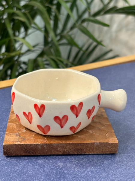 Red Heart Handle Dip Bowl Set of 2 – House of Ceramics